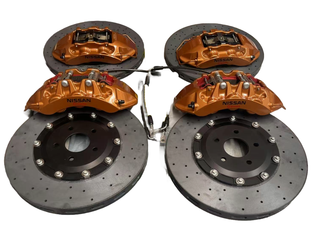 R35 GTR Carbon Ceramic Brake Kit Skyline R32-34 - Nissan Gold with ...