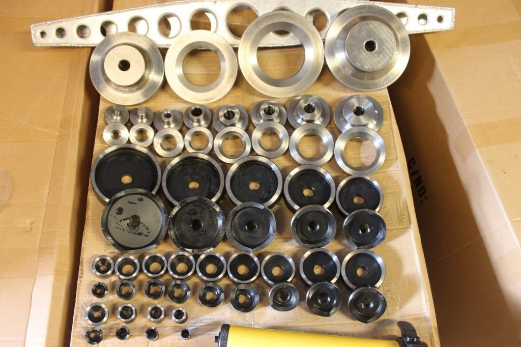 56 Pcs Dimple die + Hydraulic hole punch set. 16 - 114mm cut, 1/2-4 in ...