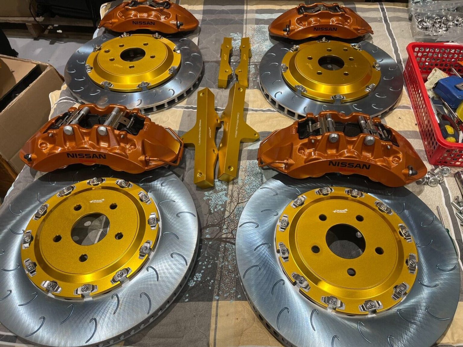 R35 GTR brake kit to suit Skyline R32 R33 R34 - Cross Drilled Discs ...